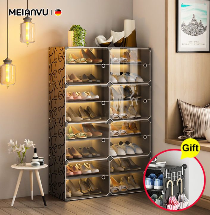 MEIANVU 8-layer shoe rack Shoe cabinet Storage rack Dustproof drawer ...