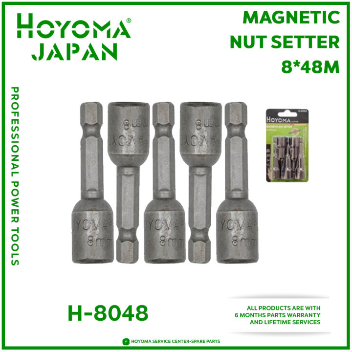 Hoyoma Japan H-8048 Durable Magnetic Nut Setter Tex Screw Adaptor 5PCS ...