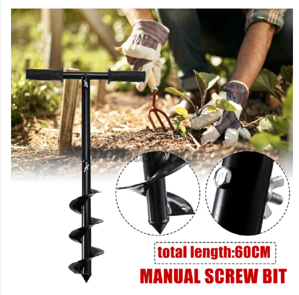 Manual Earth Auger Fence Post Drill Soil Digger Hole Borer Hand Tool ...
