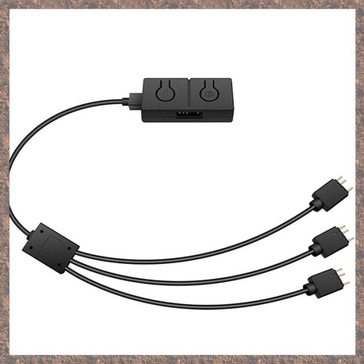 (VEFM) 5V/3pin ADD-RGB to 12V/4PIN Adapter with 3-Way Splitter 5V ARGB ...