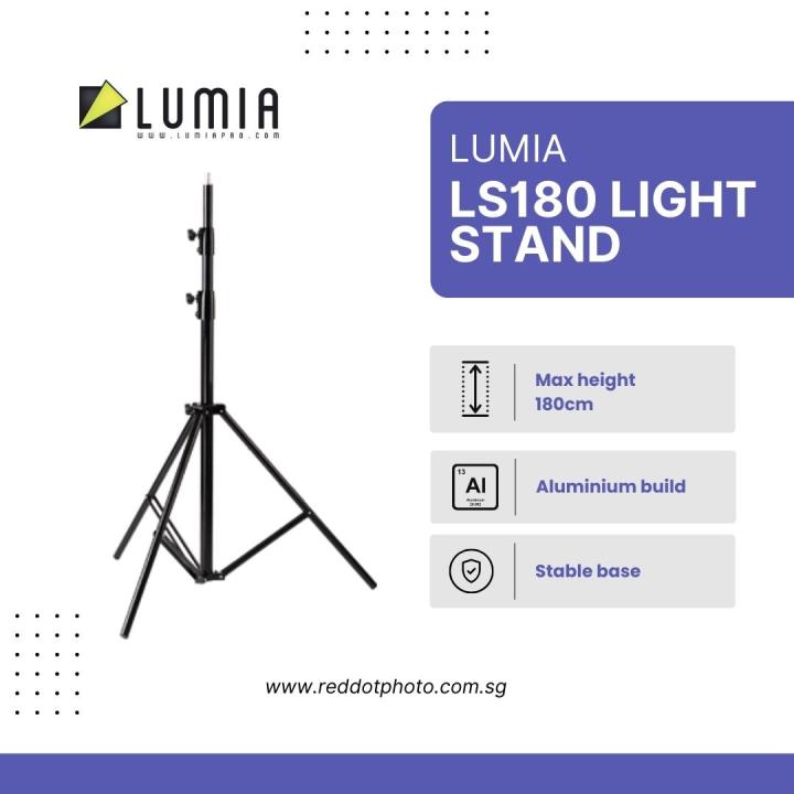 Lumia Basic Light Stand (LS180A) 3-sections 180cm light stand | Lazada ...