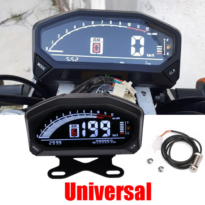 YG150-23 Universal Motorcycle LCD Speedometer Digital Backlight ...