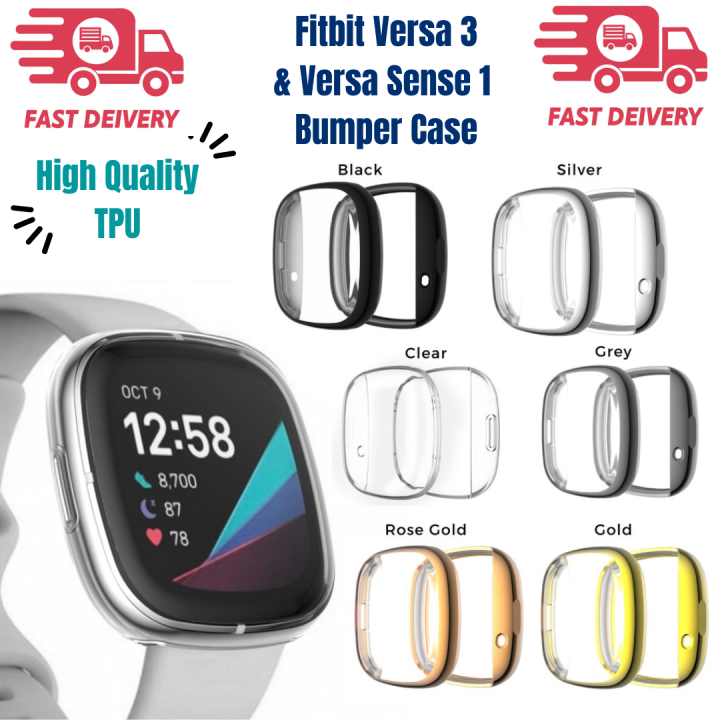 Fitbit Versa 3 | Versa Sense 1 TPU Protective Cover Bumper Protector ...