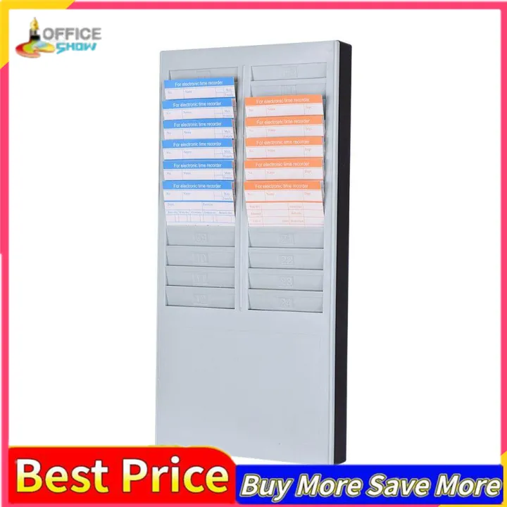 DOYO Time Card Rack Wall Mount Holder 24 Pocket Slot for Attendance ...
