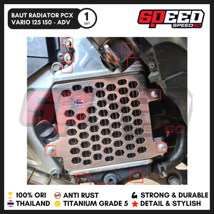 Baut Set Cover Radiator Variasi TZM Vario PCX ADV Baut Titanium Grade 5 ...