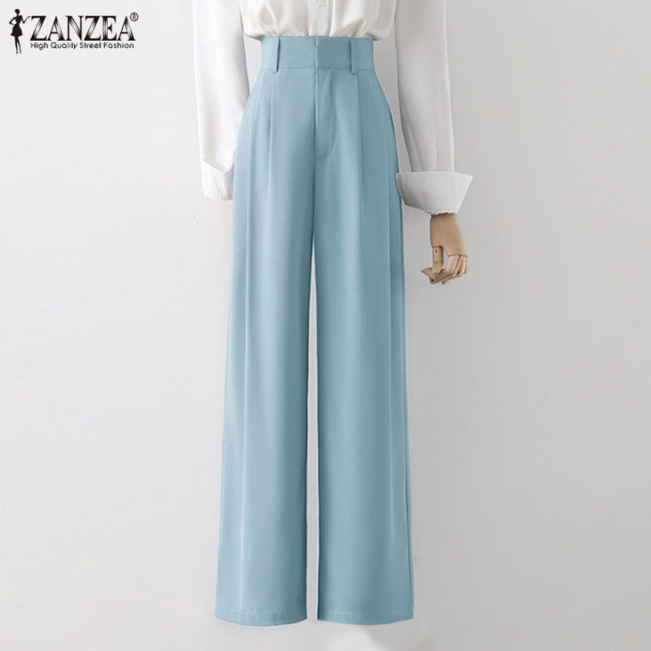 Hijabfab Zanzea Women Elegant Office Work High Waist Straight Pants