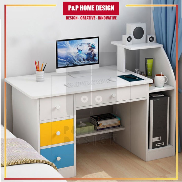 Computer Table / Multi Compartment Table/ Meja Tulis Berwarna / Desk ...