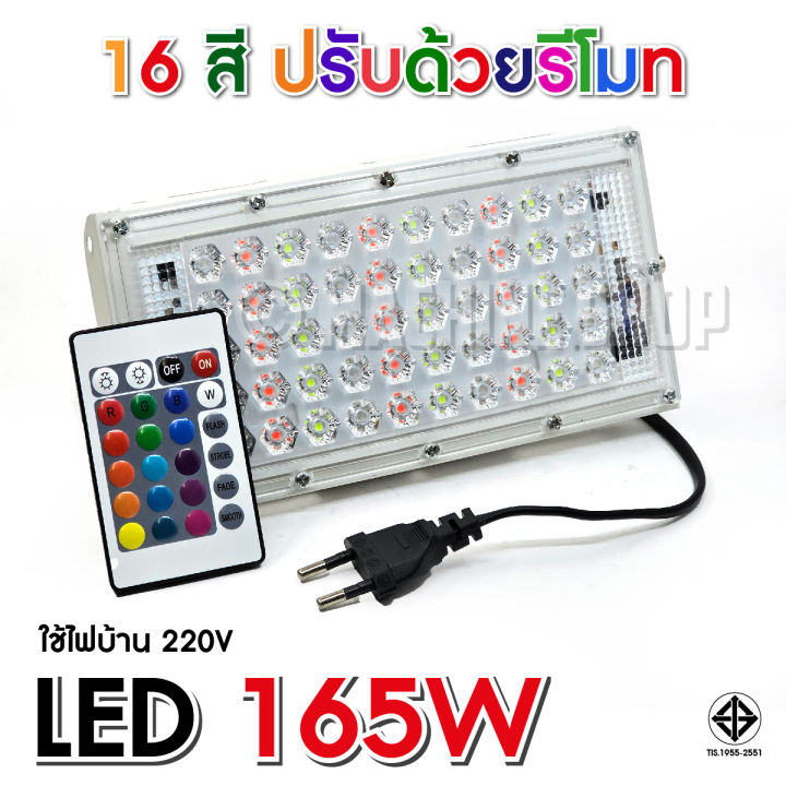 Spotlight LED 150W 200W 450W (ใช้ไฟบ้าน 220V) เปลี่ยนสีได้ 16สี + รีโมท ...