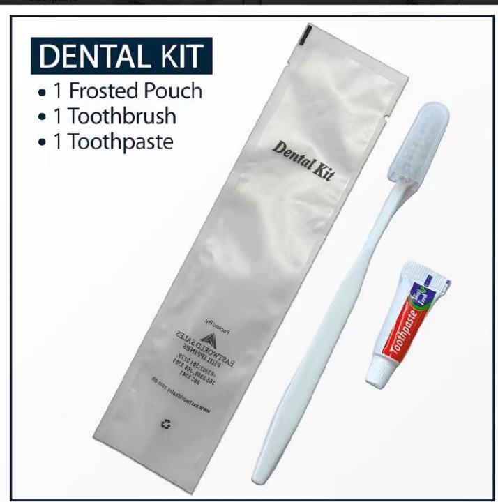 Hotel Kit disposable toothbrush and toothpaste set frosted pouch（50pcs ...