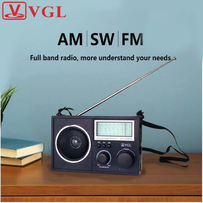 VGL Rechargeable Solar Radio with Bluetooth, USB port and Flashlight ...