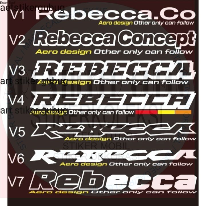 Cutting stiker Rebecca concept/stiker truk/stiker pick up/stiker mobil ...