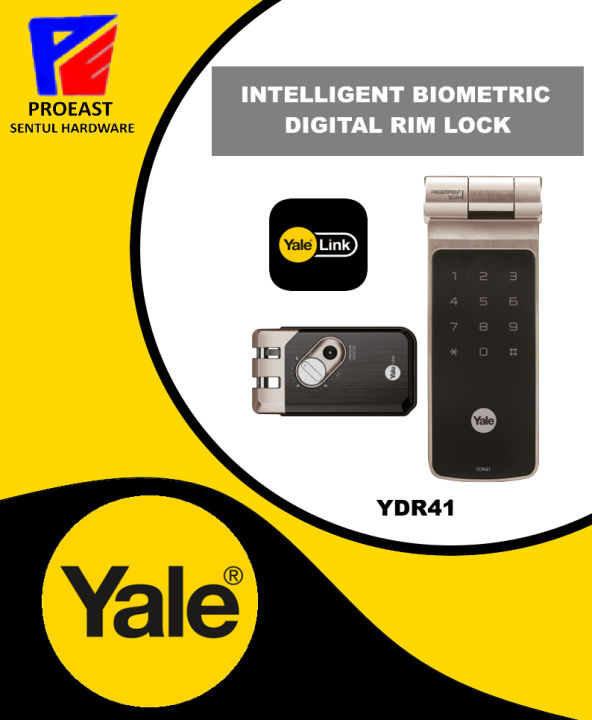 YALE YDR41 Intelligent Biometric Digital Rim Door Lock/Smart Jimmy ...