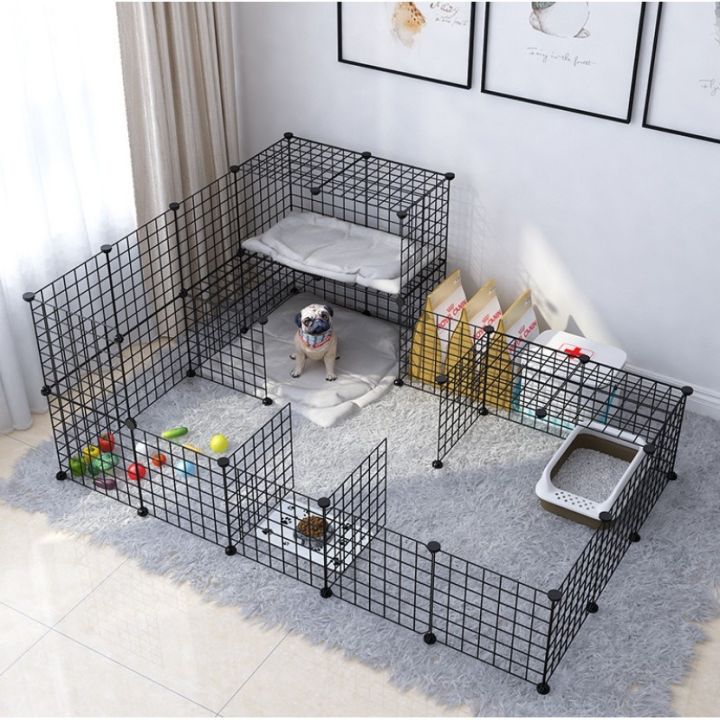 【35*35cm DIY】Dog Cage Frame Steel Panel Extendable Pet Cage Dog Fence ...