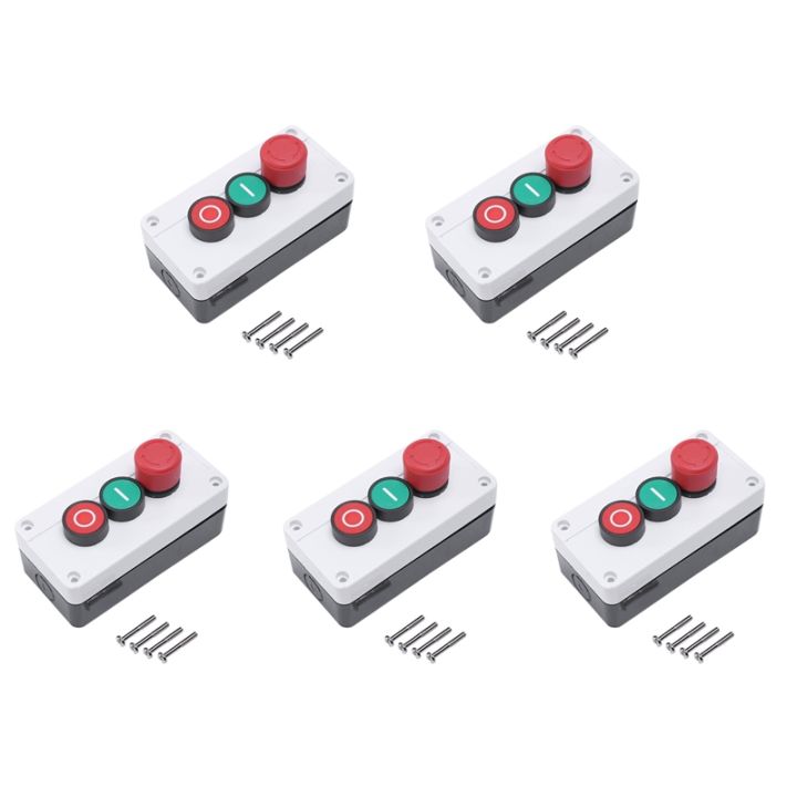 5X NC Emergency Stop NO Red Green Momentary Push Button Switch Station ... 5X NC Emergency Stop NO Red Green Momentary Push Button Switch Station ...