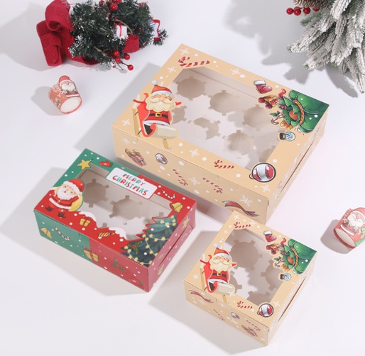 (4, 6, 12 Holes) Christmas Cupcake/Muffin/Pastry Box w/out holder ...