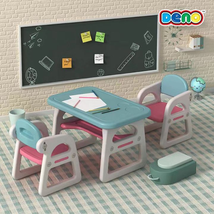 DENO โต๊ะเด็ก โต๊ะเขียนหนังสือเด็ก โต๊ะทำการบ้านเด็ก โต๊ะเด็กพร้อม ...