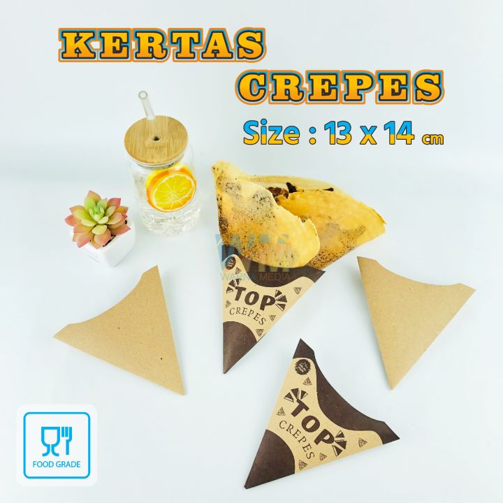 (Isi 100pcs) Kemasan Crepes Leker / Wadah Crepes Paper / Kertas Crepes ...