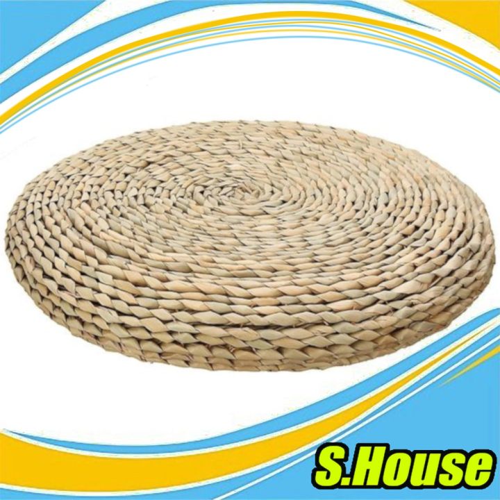 Japanese Tatami Round Cushion Straw Weaved Futon Yoga Chair Seat Sit ...