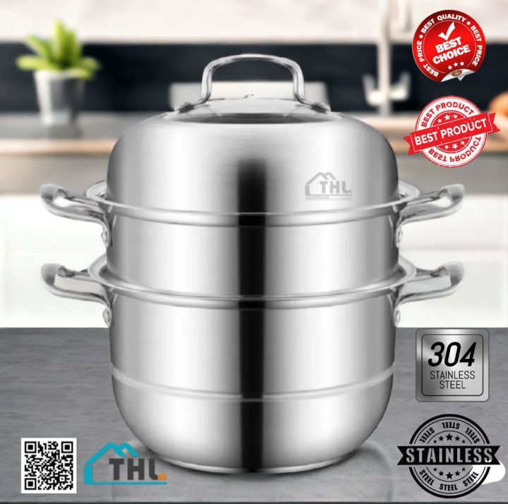 SUS304 Germany Two Layer Steamer Pot Steamer Cooker Steamboat Pot ...