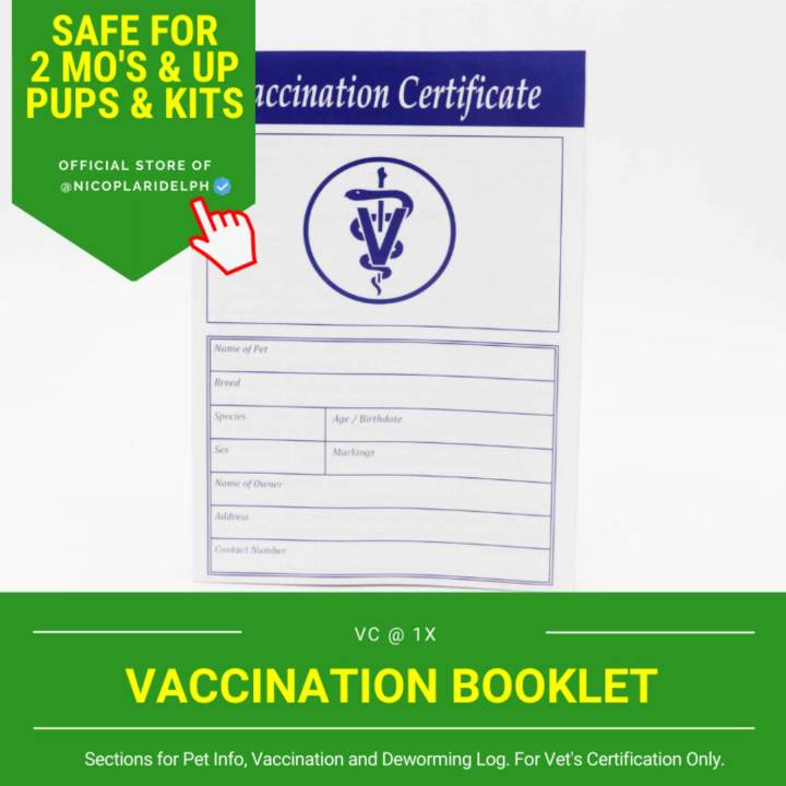 Pet Health Record Booklet for Logging of Vaccines and Deworm Sessions ...