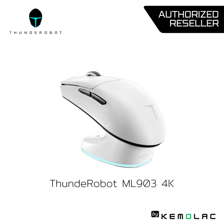ThundeRobot ML903-4K เมาส์ไร้สายพร้อมแท่นชาร์จ PAW 3395 DPI 26000 เมาส์สำหรับเล่นเกม | Lazada.co.th