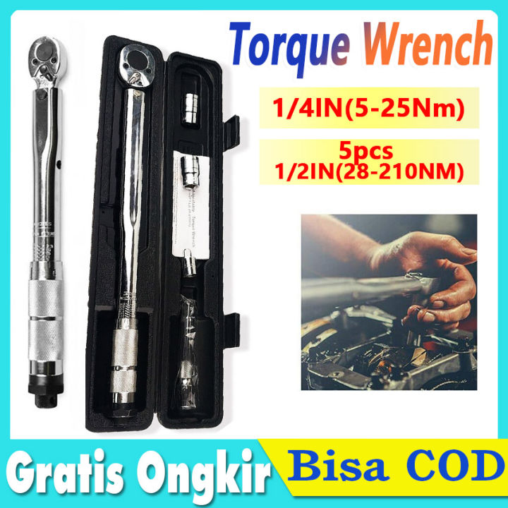1/4 Inch Torque Wrench 5-25Nm Kunci Torsi Professional | Lazada Indonesia