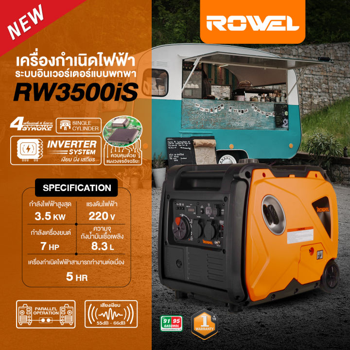 เครื่องปั่นไฟ ROWEL RW RW3500iS / RW2500iS / RW2000is / RW1250iS ...