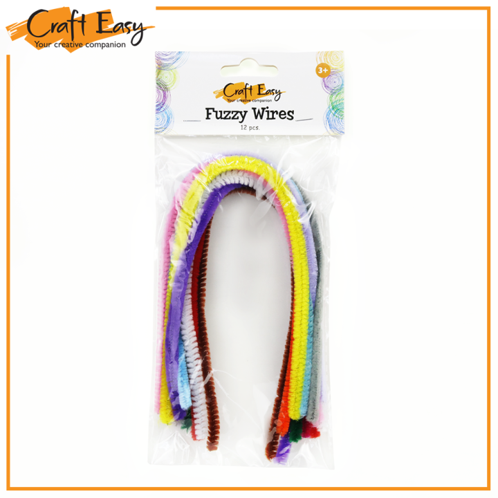 Craft Easy Fuzzy Wires Solid Color Set (Assorted Colors) 12 pcs ...