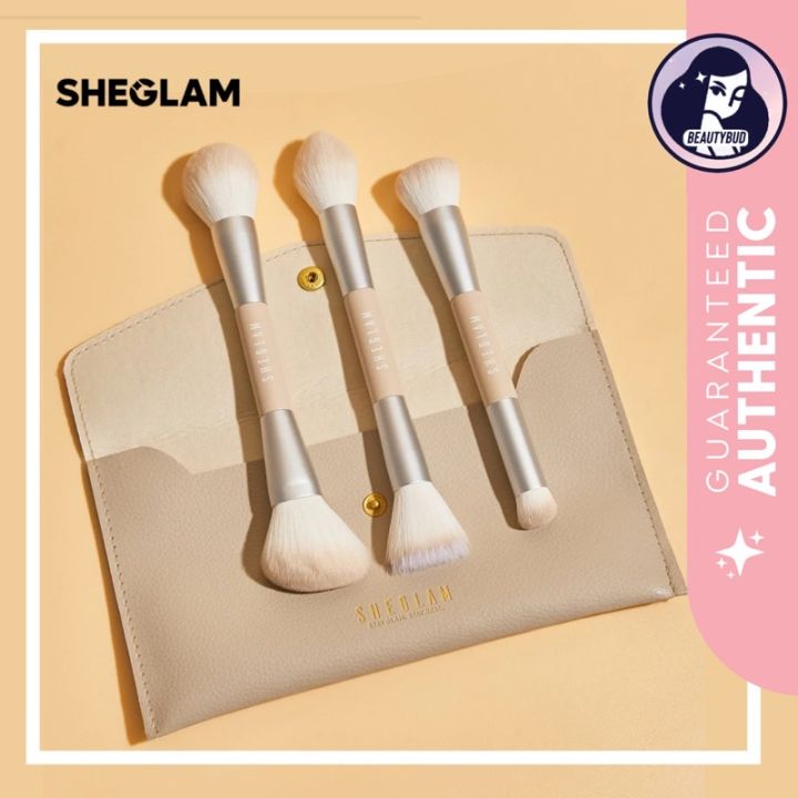 SHEGLAM GLAM 101 FACE & EYE ESSENTIALS BRUSH SET WITH BAG | Lazada PH