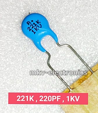 (10ตัว) 221K , 220PF , 1KV 1,000V Ceramic Capacitor เซรามิค คาปาซิเตอร์ ...