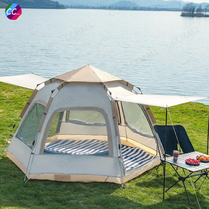 Hexagonal automatic Tent outdoor tent folding camping beach speed open ...