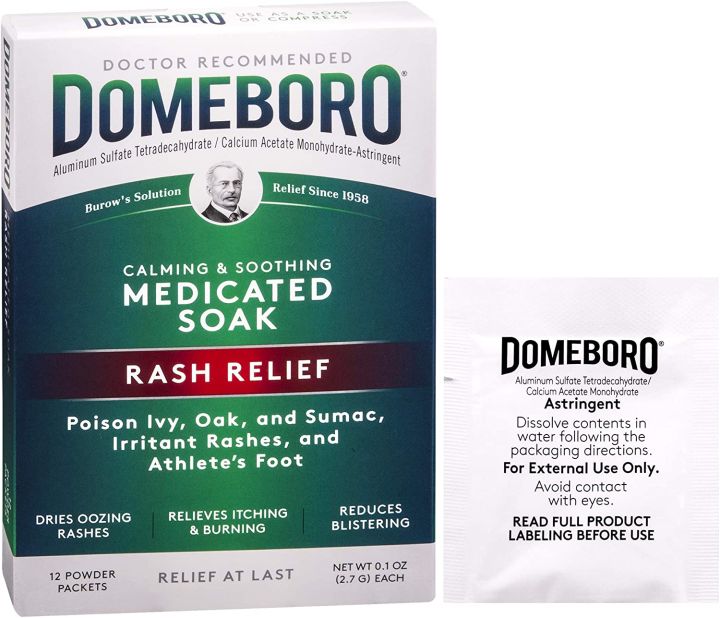 Domeboro Medicated Soak Rash Relief (Burow’s Solution) 12 Powder ...