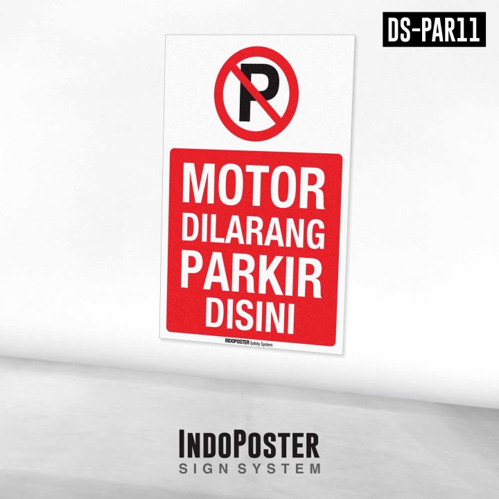 Stiker Sign Rambu Motor Dilarang Parkir Disini | Lazada Indonesia