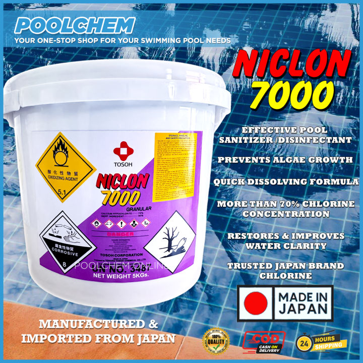 Niclon Japan Chlorine 70% Calcium Hypochlorite 5 kilo per Pail Original ...