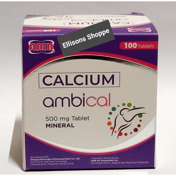 AMBICAL Calcium 500mg Box of 100 Tablets | Lazada PH