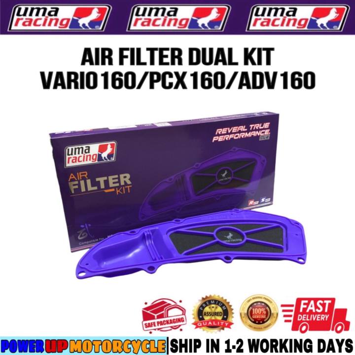 UMA RACING AIR FILTER DUAL KIT VARIO 160 VARIO160 ADC 160 ADV160 PCX ...