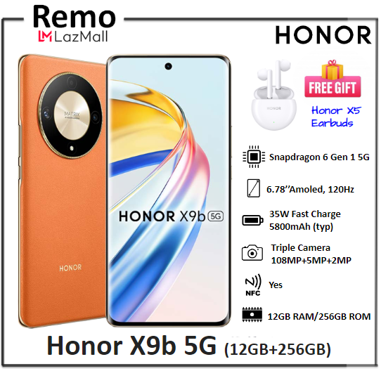 HONOR X9b 5G Smartphone 20(12+8GB)+256GB|All-angle Ultra Tough |5800mAh 3 Days Battery |108MP ...