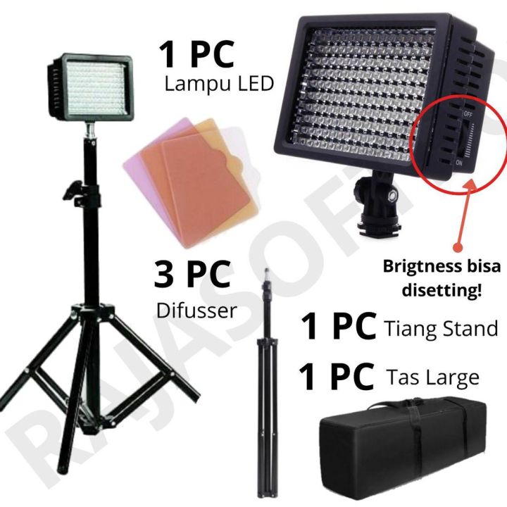 Paket Perlengkapan LED Video Light Lighting Lampu Studio with brightness Adjustment | Lazada ...