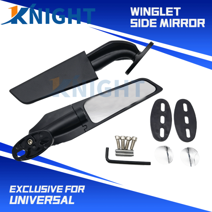 Knight Motorcycle Winglet Side Mirror Universal Wind Wing Rotating ...