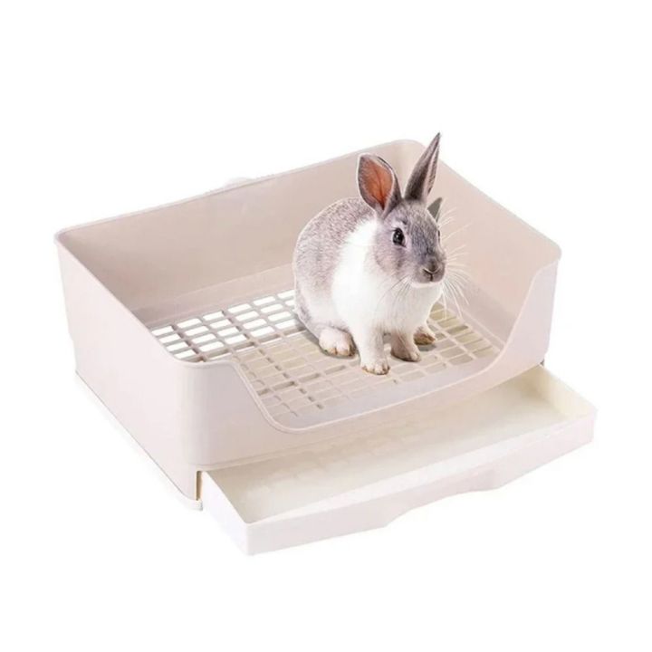 GGTU Large Space Rabbit Litter Box with Drawer Plastic Rectangular ...