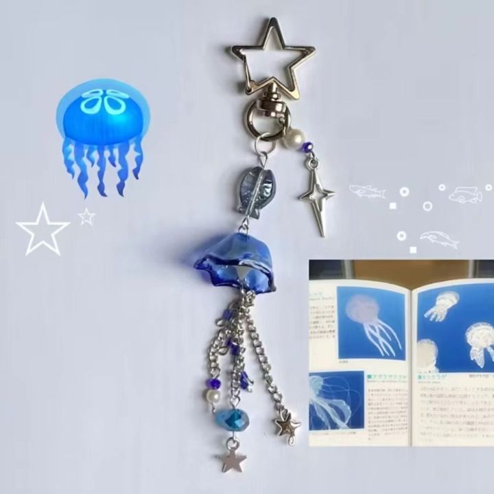METALIX Cute Jellyfish Phone Charm Strap Ocean Theme Metal Cellphone ...