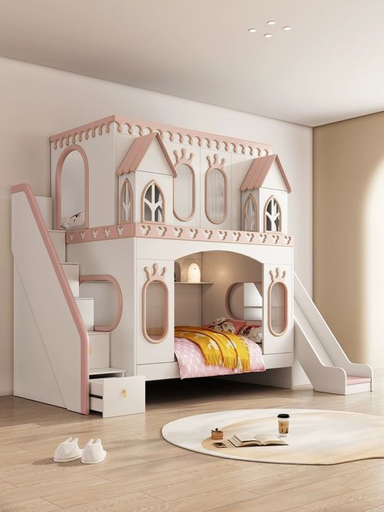 Dream Castle Princess Bed Children's Up and Down Bed Girl's Bedroom ...