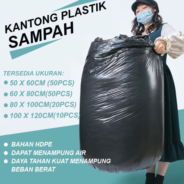 Kantong Plastik Sampah Ukuran Besar Jumbo Bahan HDPE Dapat Menampung ...