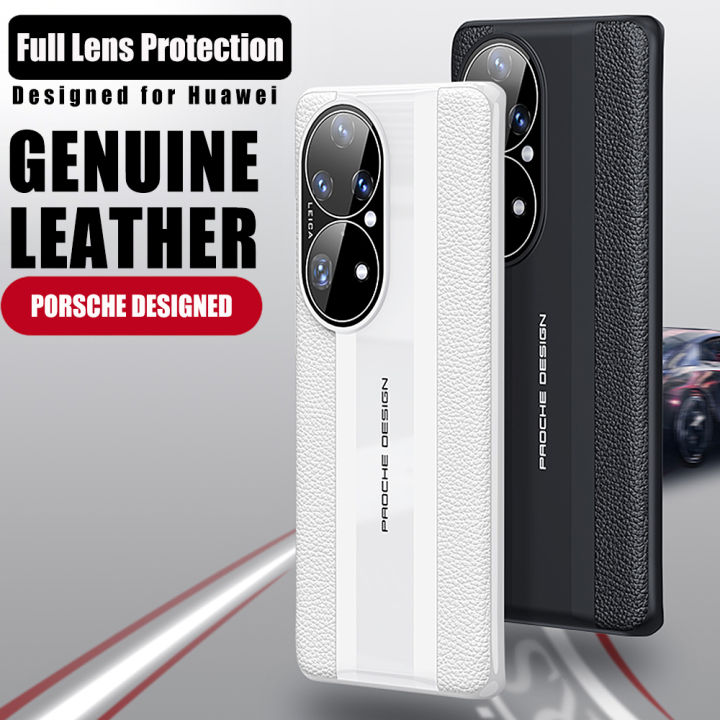 เคสโทรศัพท์หนังแท้สำหรับ Huawei P50 Pro เคสหนังจระเข้สำหรับ P40 Pro ...