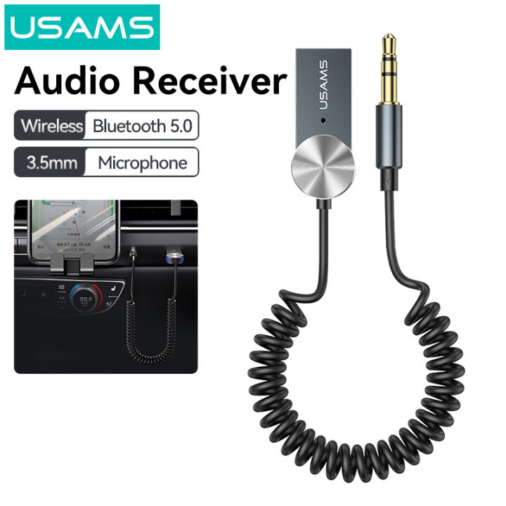 USAMS Aux to Bluetooth 5.0 Adapter 3.5mm Bluetooth Receiver for Car USB ...