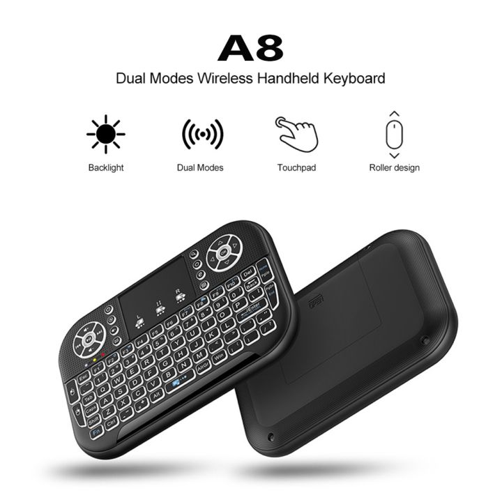 CATOO A8 Mini 2.4G Keyboard Backlight Bluetooth Air Mouse Wireless ...