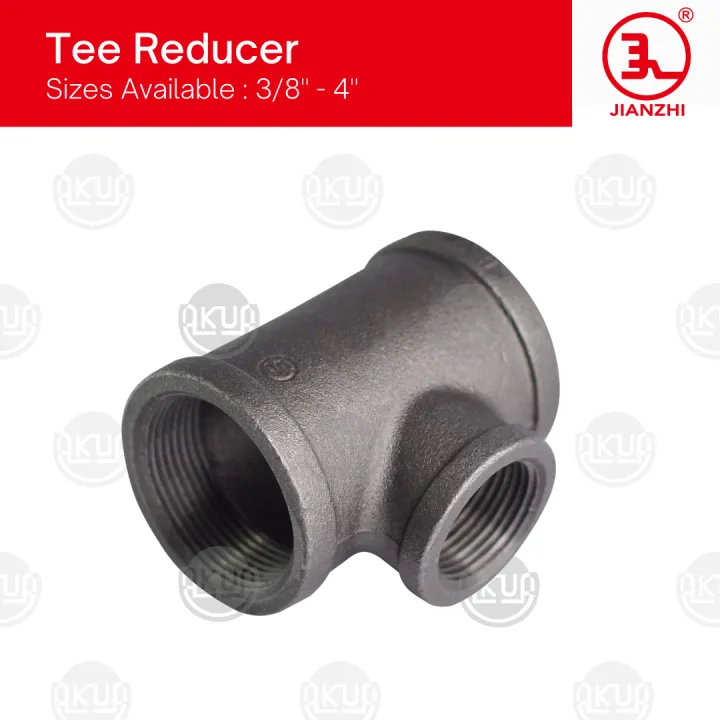Jianzhi Brand BI/GI Threaded Tee 1" Screw Type Black Iron Galvanized Iron Threaded Fittings sch ...
