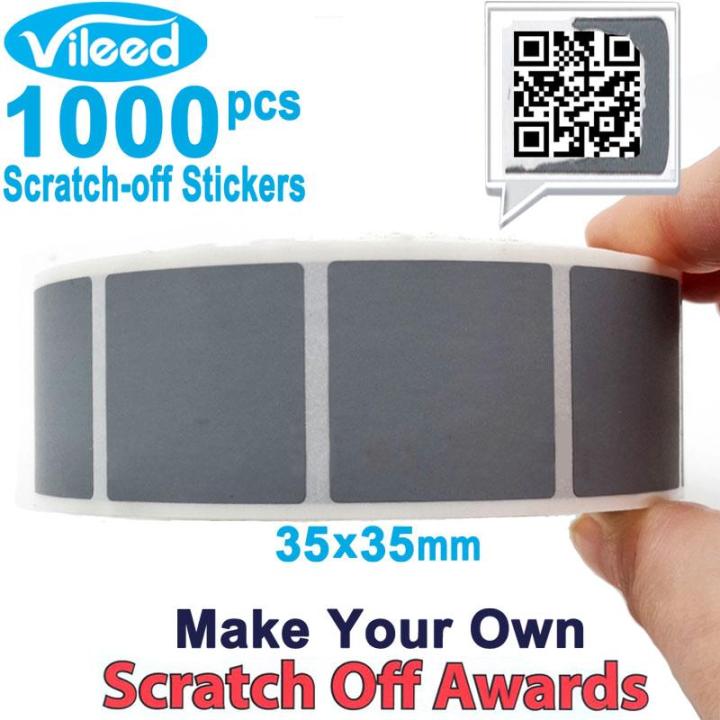 Vileed 1000pcs Scratch Off Stickers Square Shape Self Adhesive Silver ...