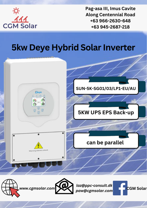 Deye 5kw 5000w Hybrid Solar Inverter with 5kw EPS and wifi | Lazada PH