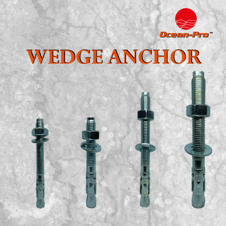 [OCEAN PRO] M10, M12, M16, M20 Zinc Plated Wedge Anchor/ Wall Plug ...